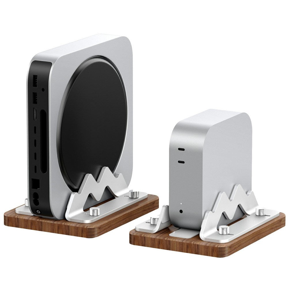 Justerbar PC Stander i Træ Til Mac Mini M4 / M3 / M2 / M1 | TABLETCOVERS.DK
