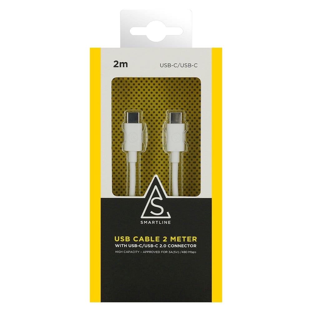 Smartline (3A/15W) USB-C til USB-C Kabel 2 m. - Hvid (DEMO ...
